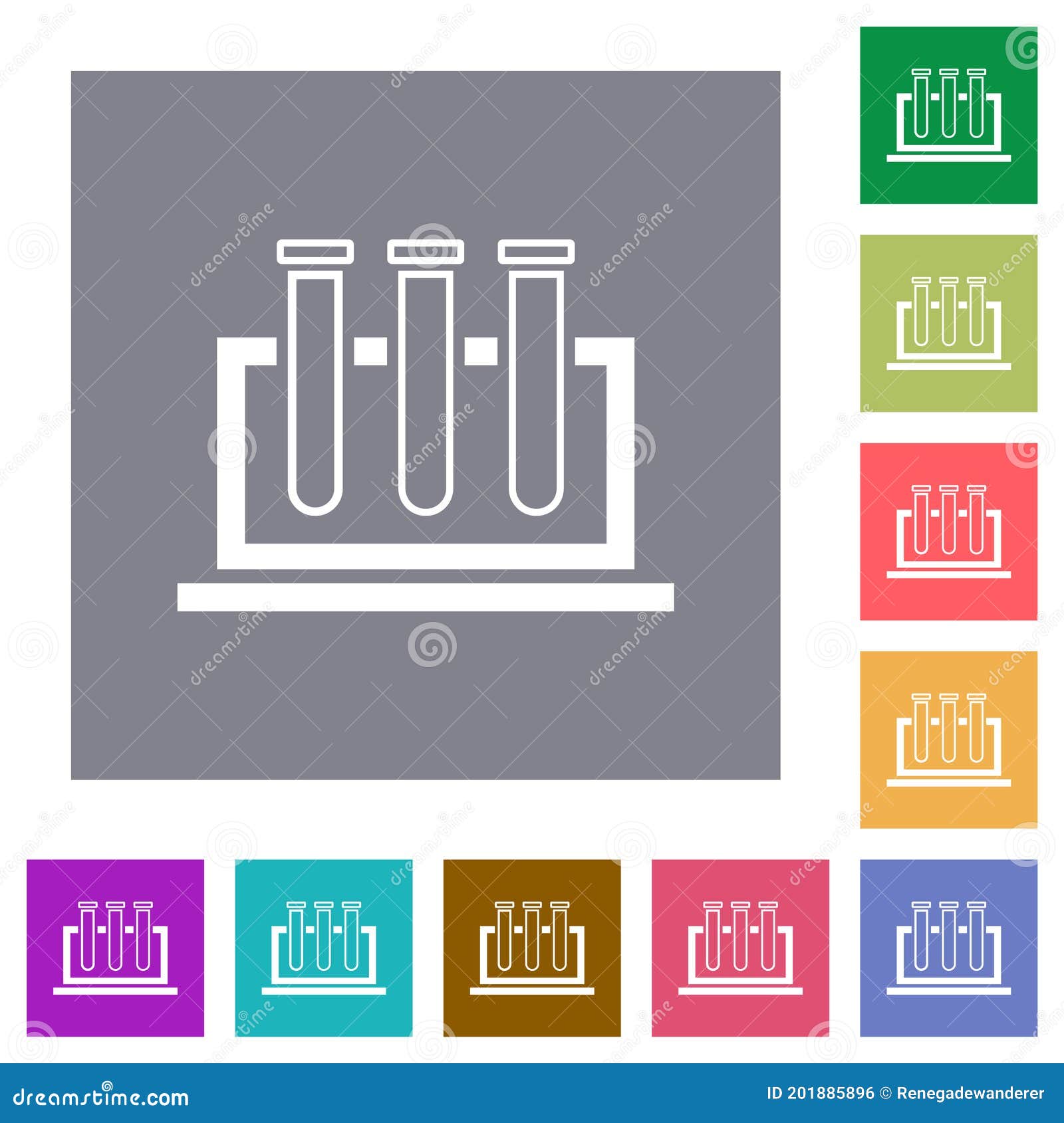 Chemistry Square Flat Icons Stock Vector - Illustration of testtube ...
