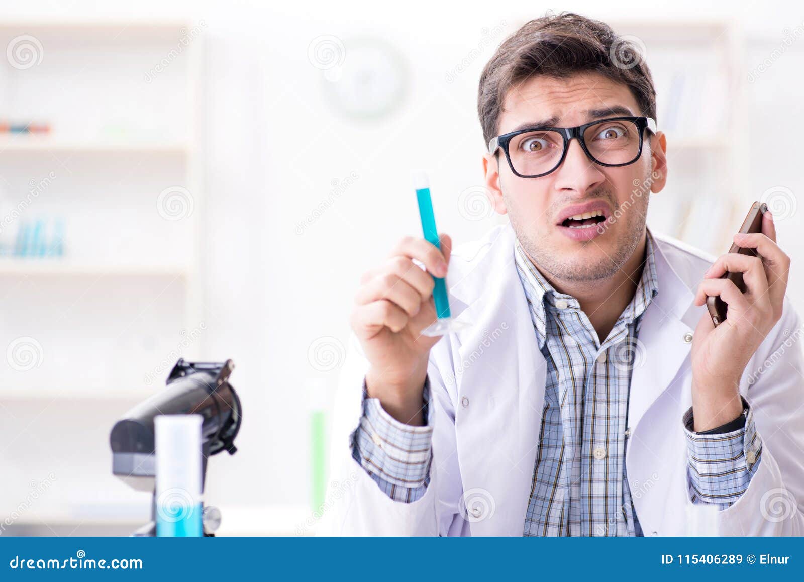 Chemistry Student Doing Chemical Experiments at Classroom Activi Stock ...