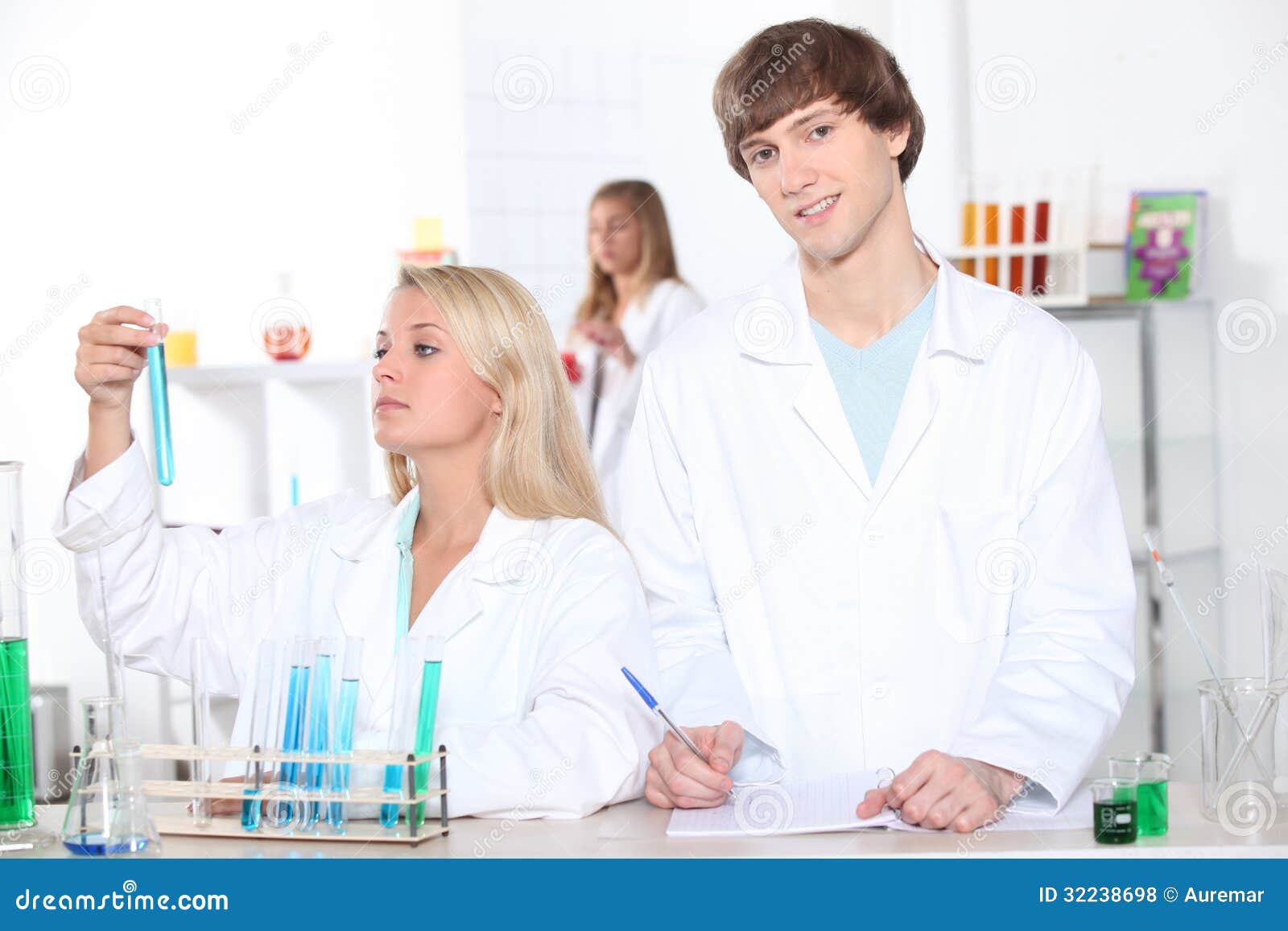 Chemistry students stock photo. Image of making, front - 32238698