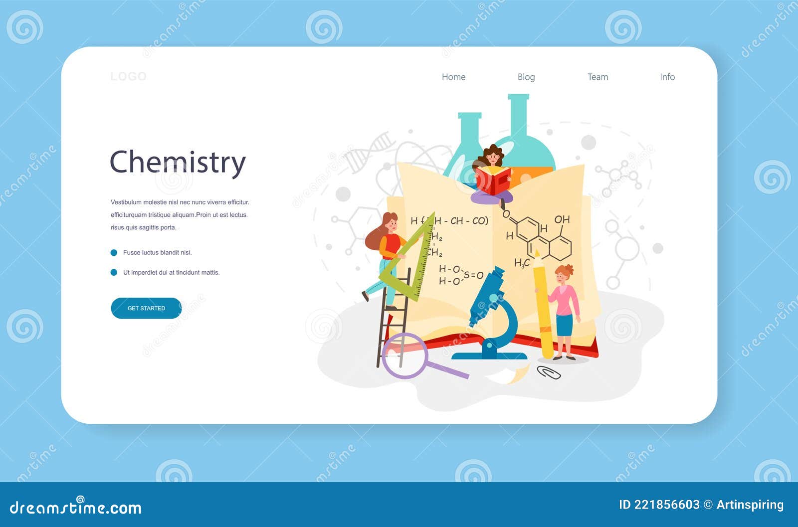 Chemistry Studying Web Banner or Landing Page. Chemistry Lesson Stock ...
