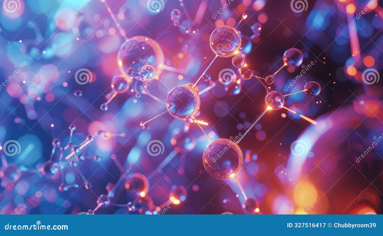 Chemistry, the Image Depicts a Stylized Representation of Molecules and ...
