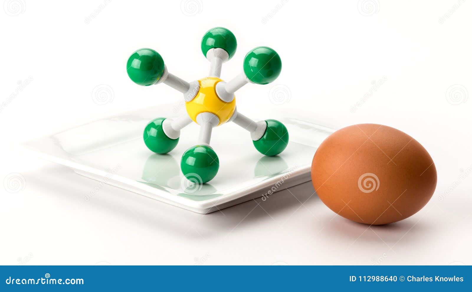 Sulfur Molecule Model and a Brown Round Egg Stock Photo - Image of ...