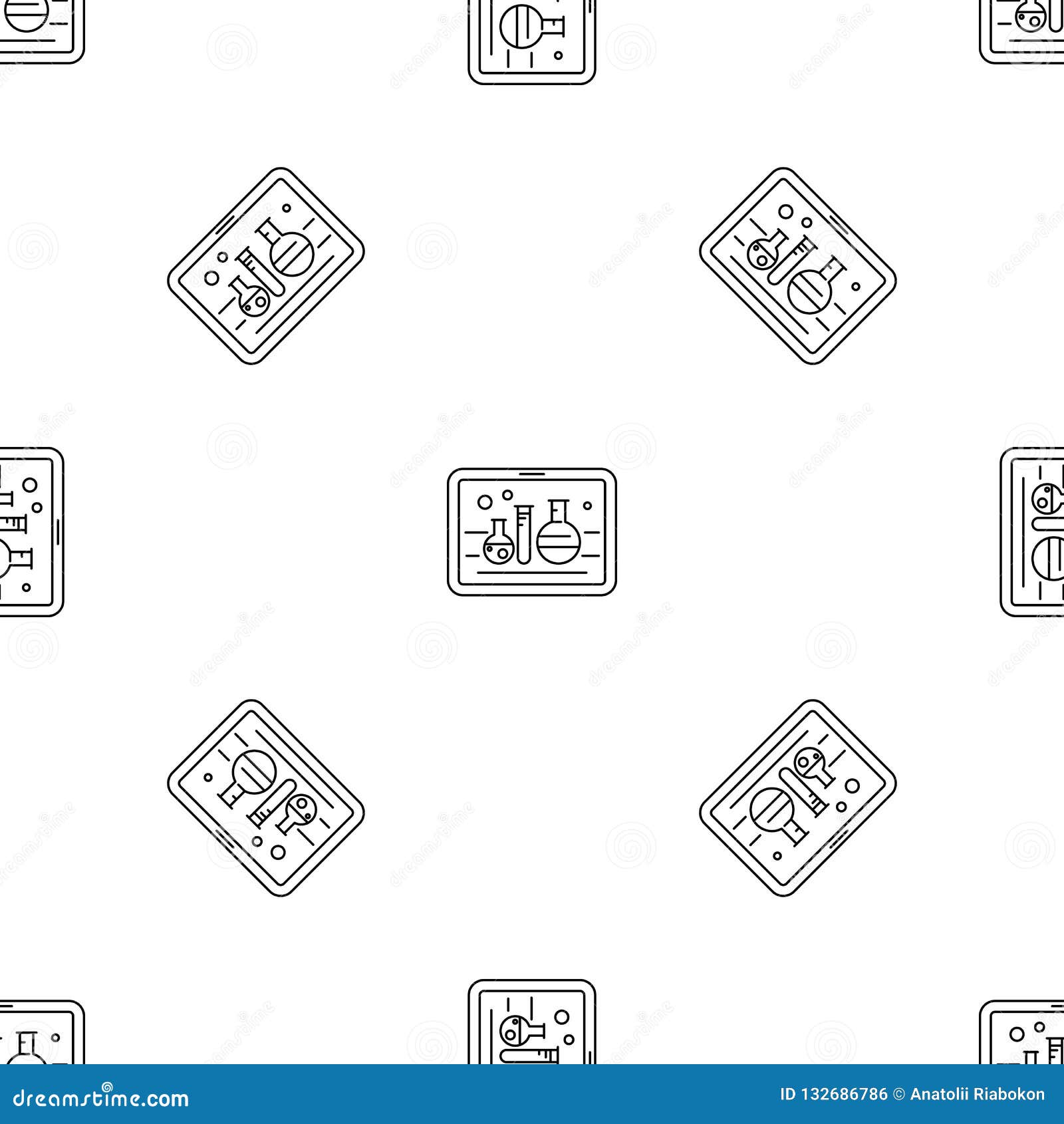 Chemistry on Tablet Pattern Seamless Vector Stock Vector - Illustration ...