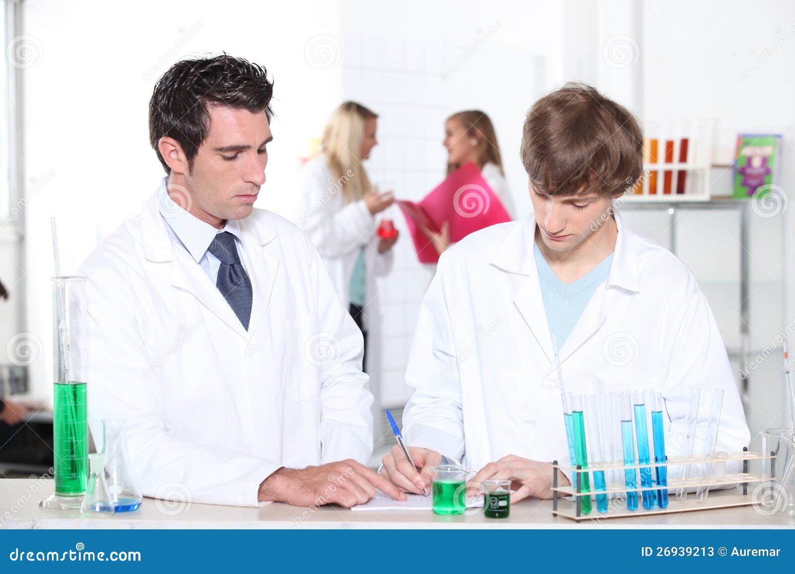 Chemistry Teacher and Student Stock Image - Image of learn, equipment ...