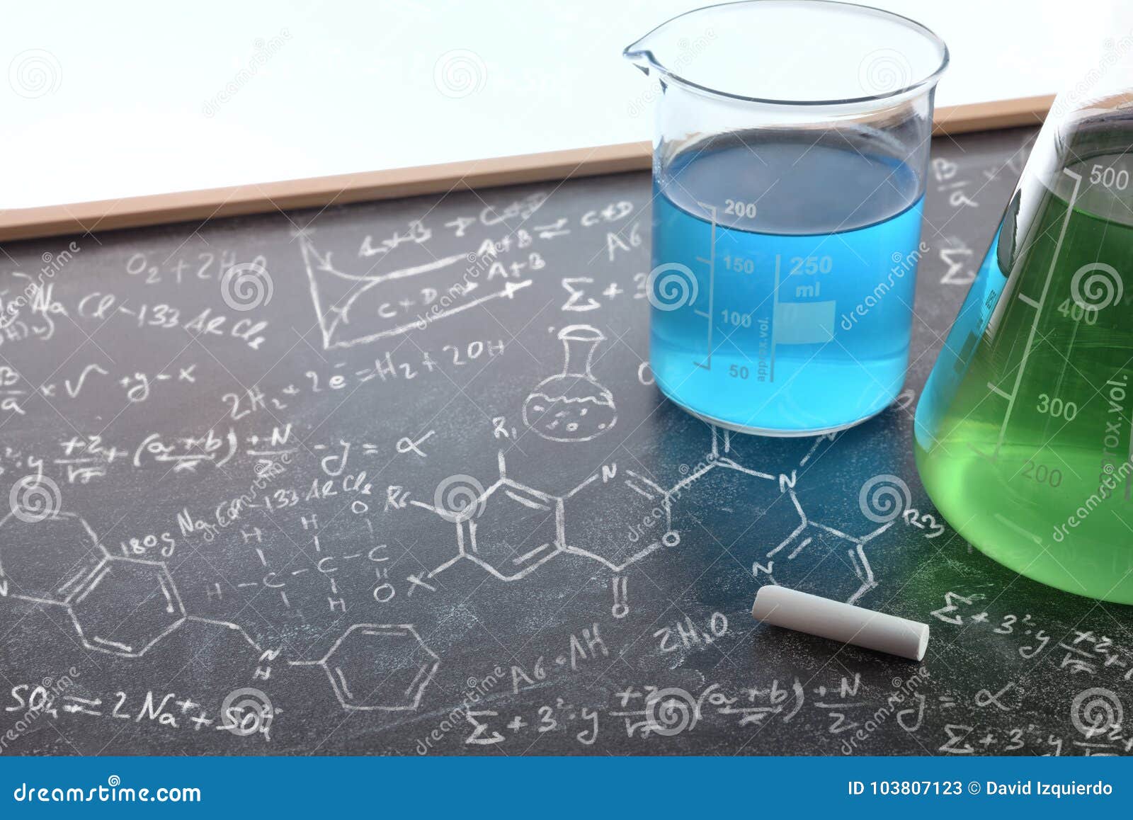 Chemistry Teaching with Drawn Blackboard with Chemical Instruments ...