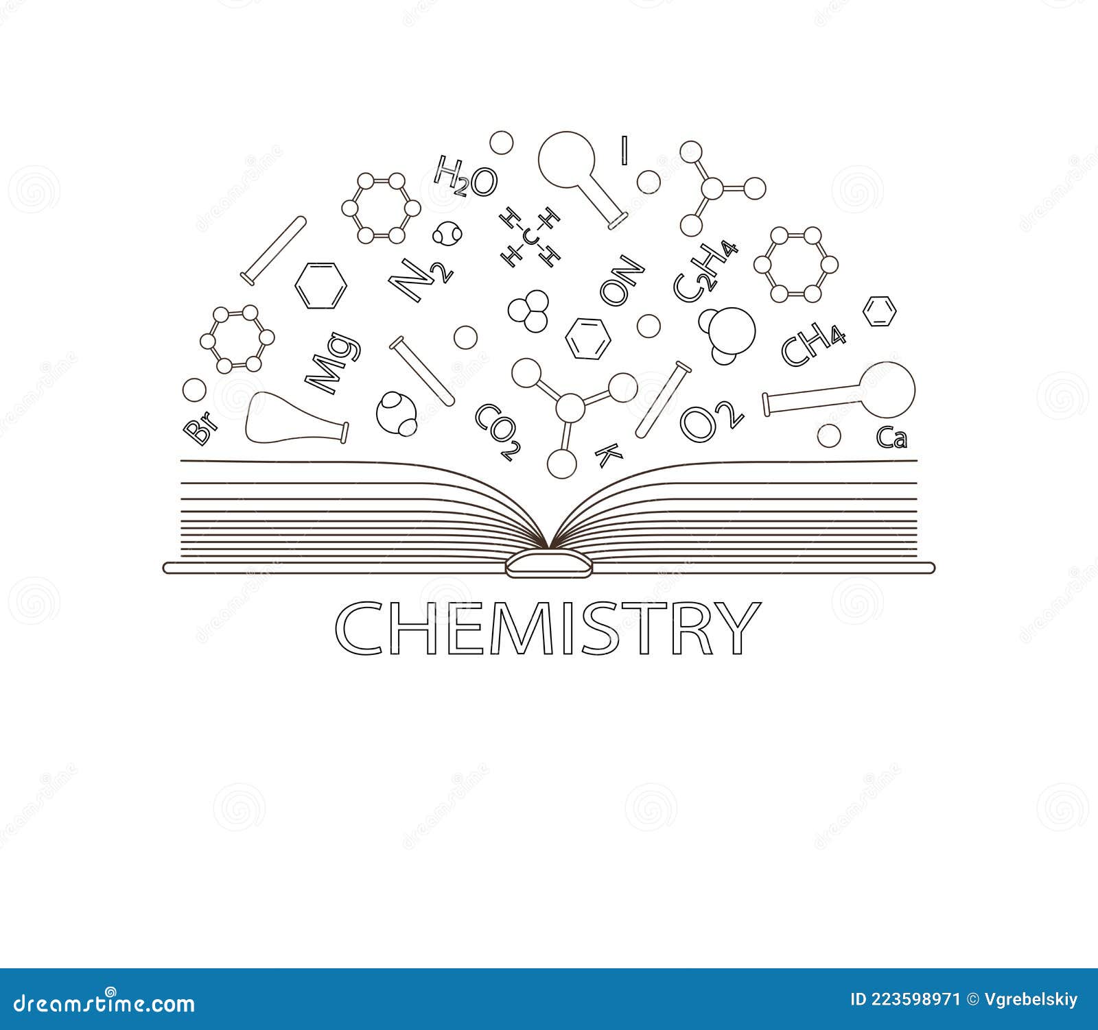 Chemistry Textbook. Abstraction Stock Vector - Illustration of element ...