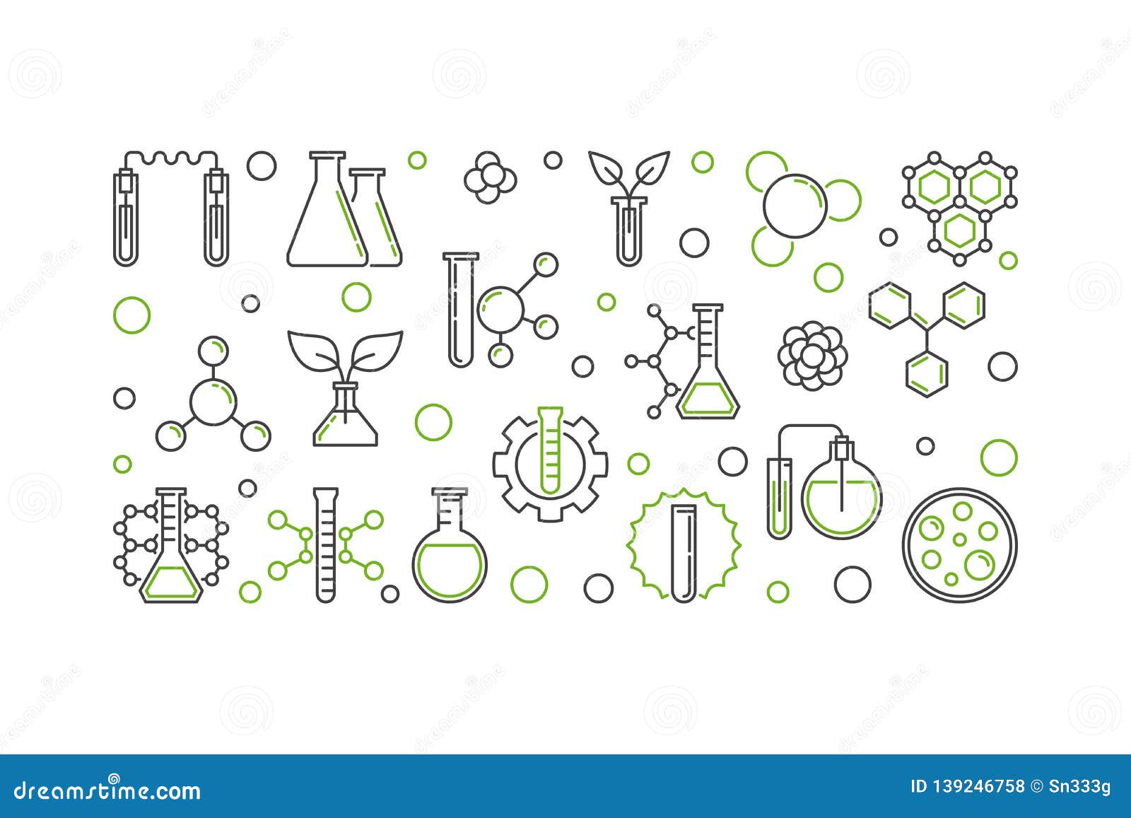 Chemistry Vector Concept Linear Illustration or Banner Stock Vector ...