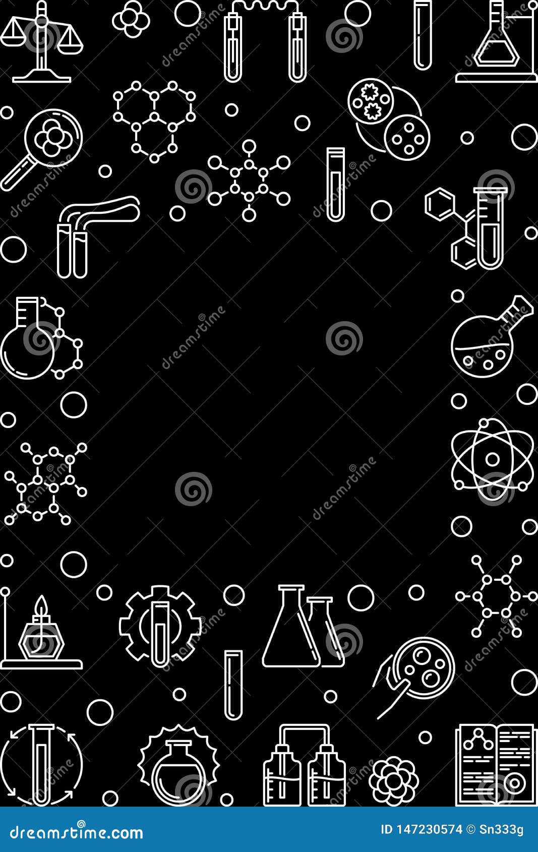 Chemistry Vertical Vector Linear Colorful Concept Banner ...