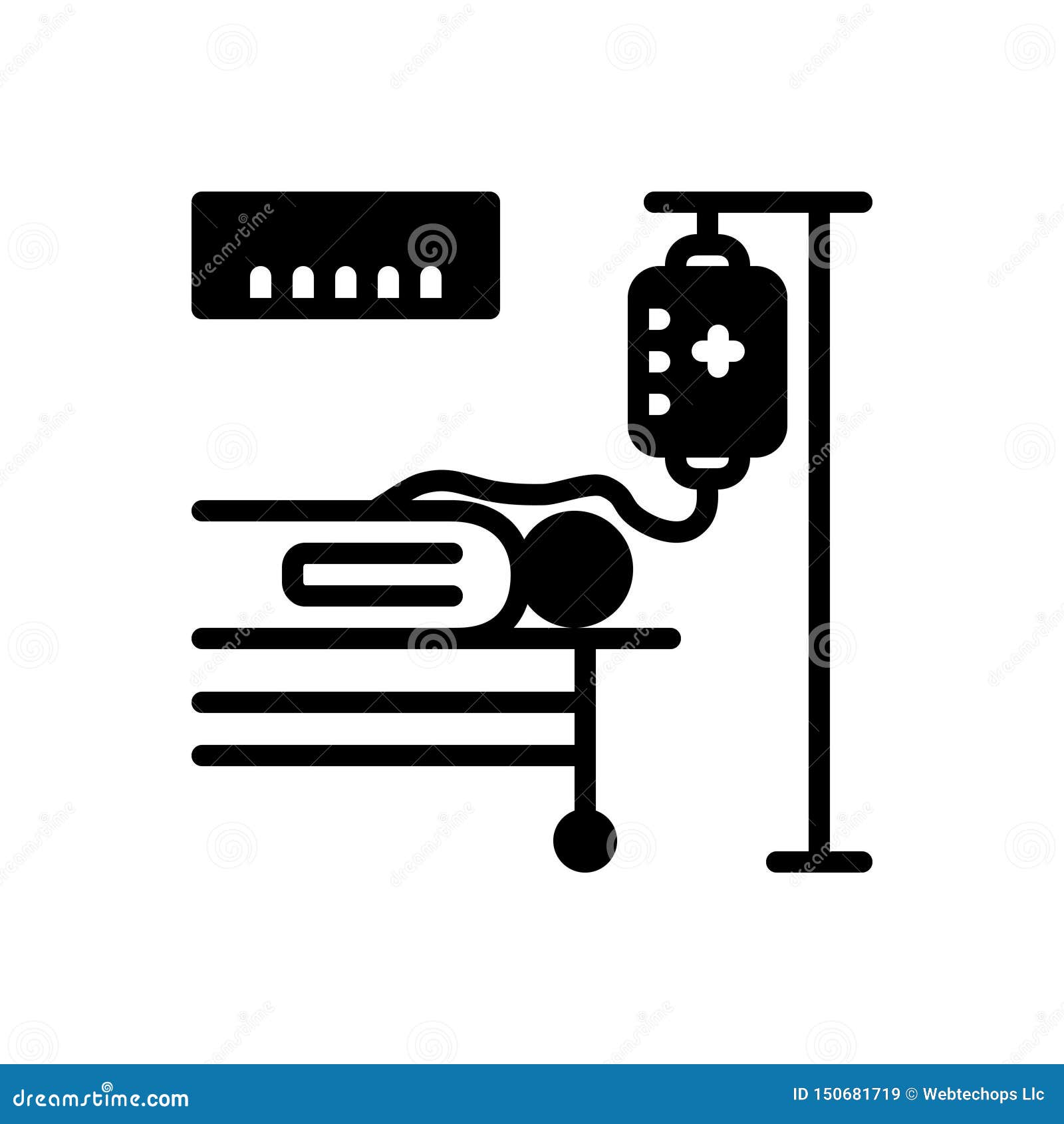 Black Solid Icon for Chemotherapy, Intravenous and Treatment Stock ...