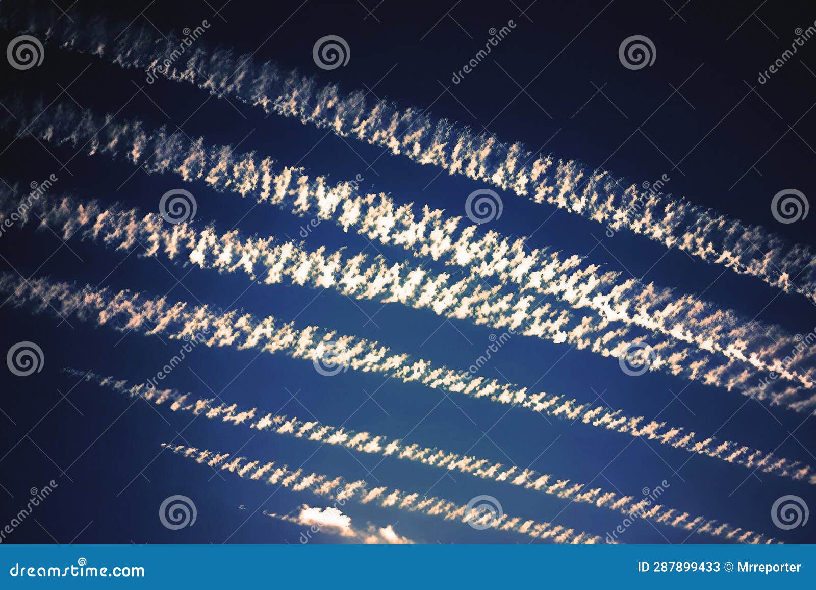 Chemtrails In Blue Sky. AI Generated Royalty-Free Stock Photography ...