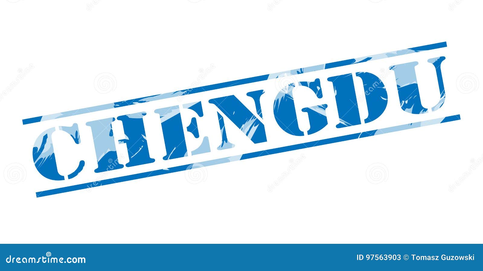 Chengdu blue stamp stock illustration. Illustration of icon - 97563903