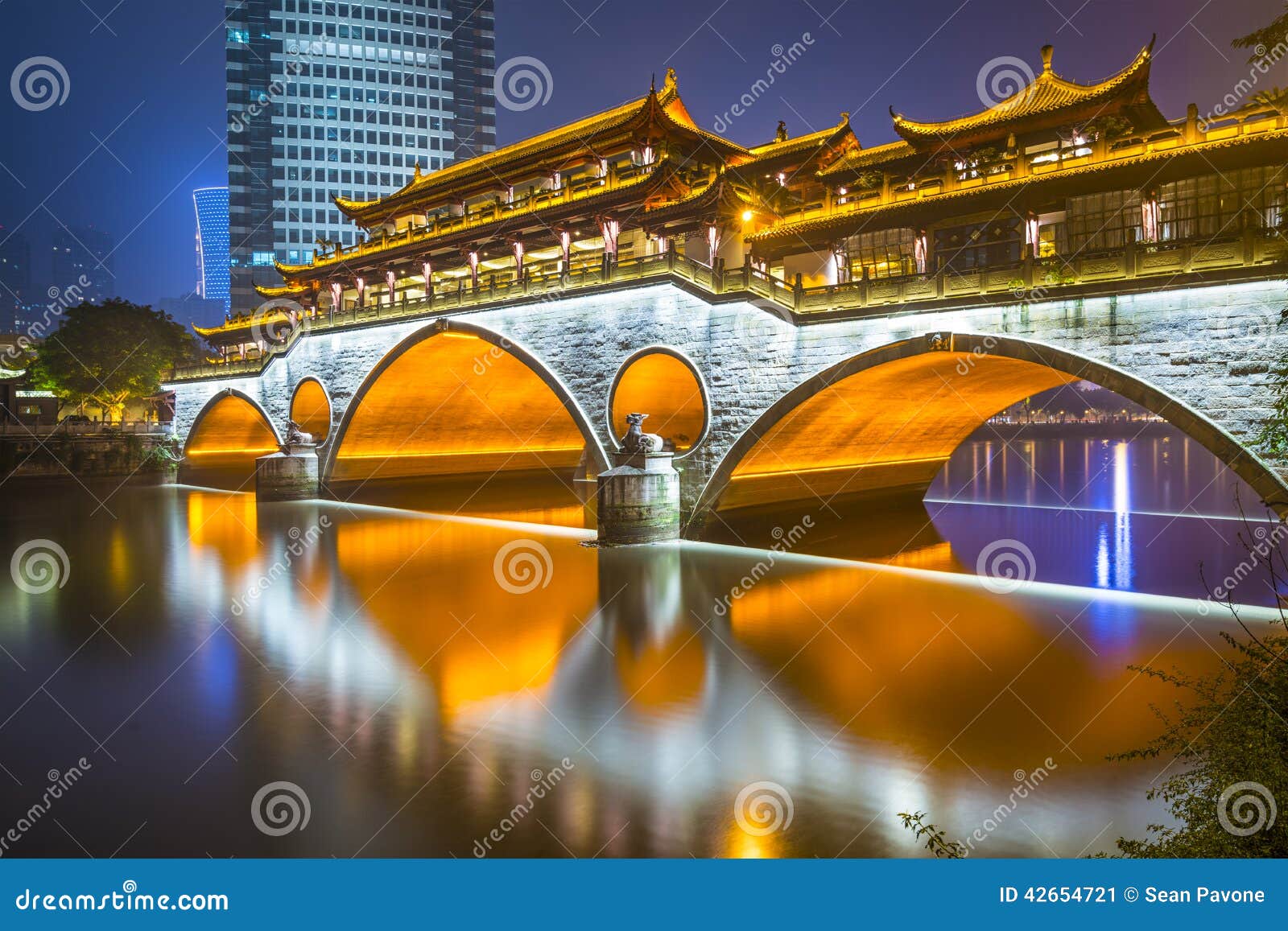 Chengdu Bridge stock image. Image of downtown, china - 42654721