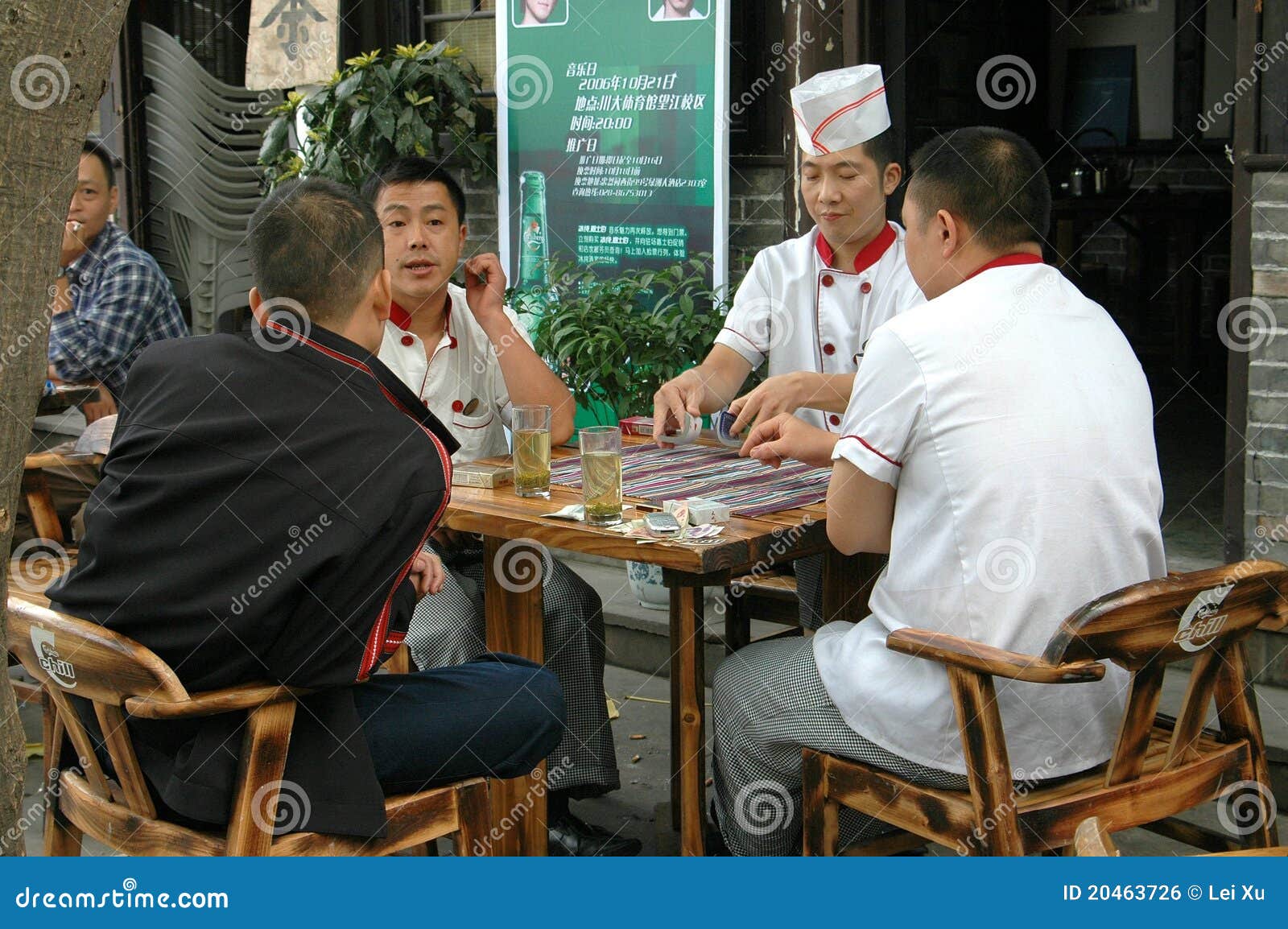 Chengdu, China: Chefs Playing Cards Editorial Photo - Image of table ...