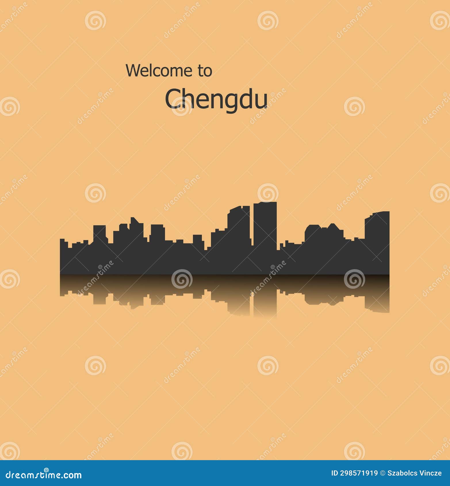 Chengdu Silhouette Skyline. China - Chengdu Vector City, Chinese Linear ...