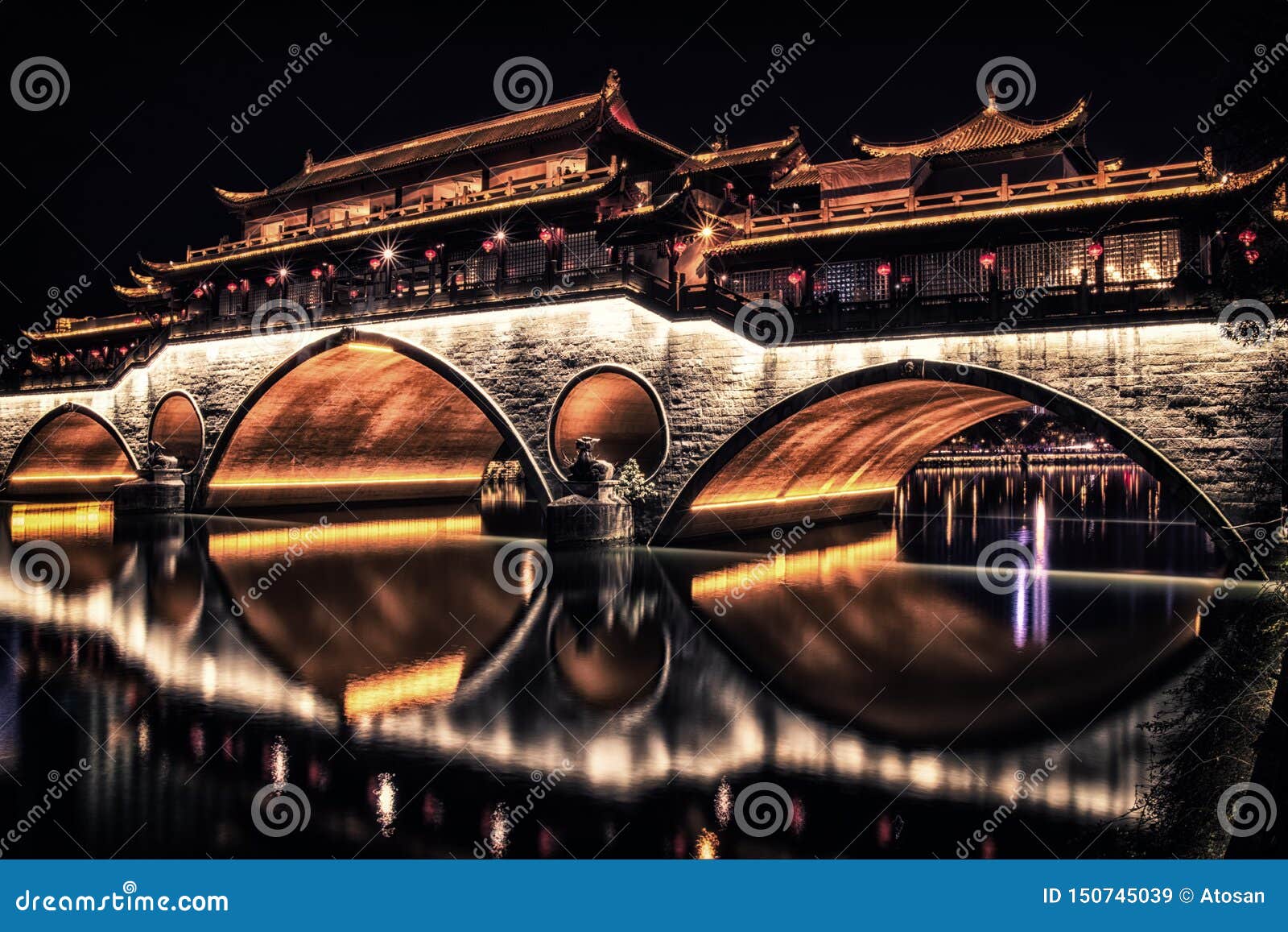 Chengdu, China on the Jin River Stock Image - Image of built ...