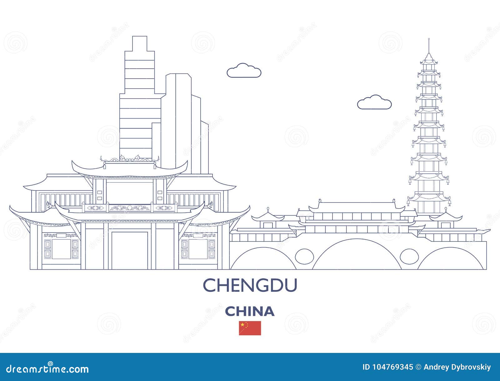 Chengdu City People`s Republic Of China, Sichuan Province Map Vector ...
