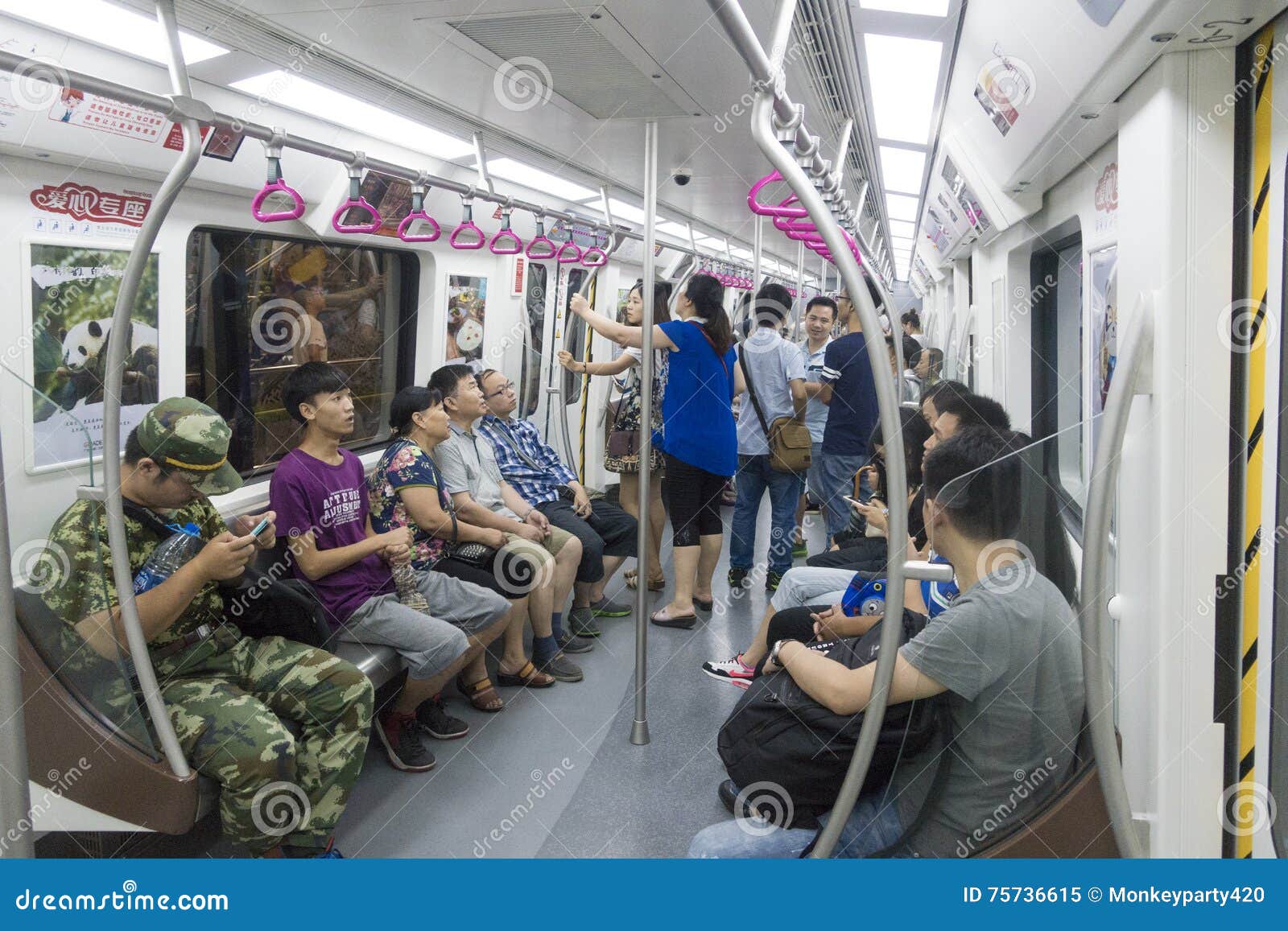 Chengdu Metro Line 3 Subway Train Editorial Image - Image of commuting ...