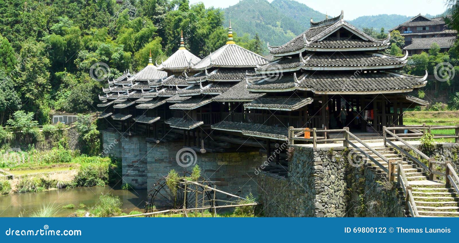 Chengyang Bridge editorial photography. Image of wooden - 69800122