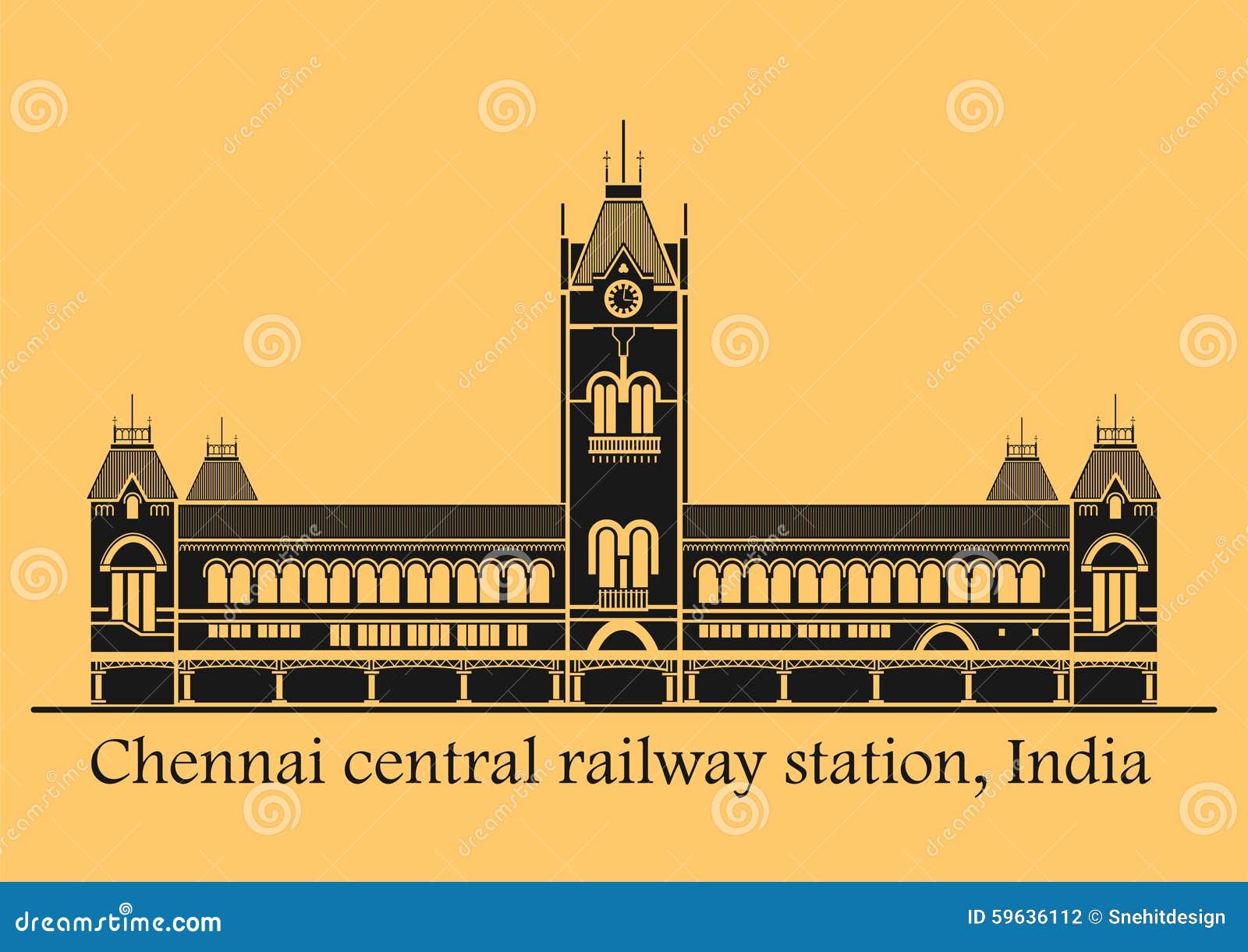 Chennai Central Station Royalty-Free Illustration | CartoonDealer.com ...