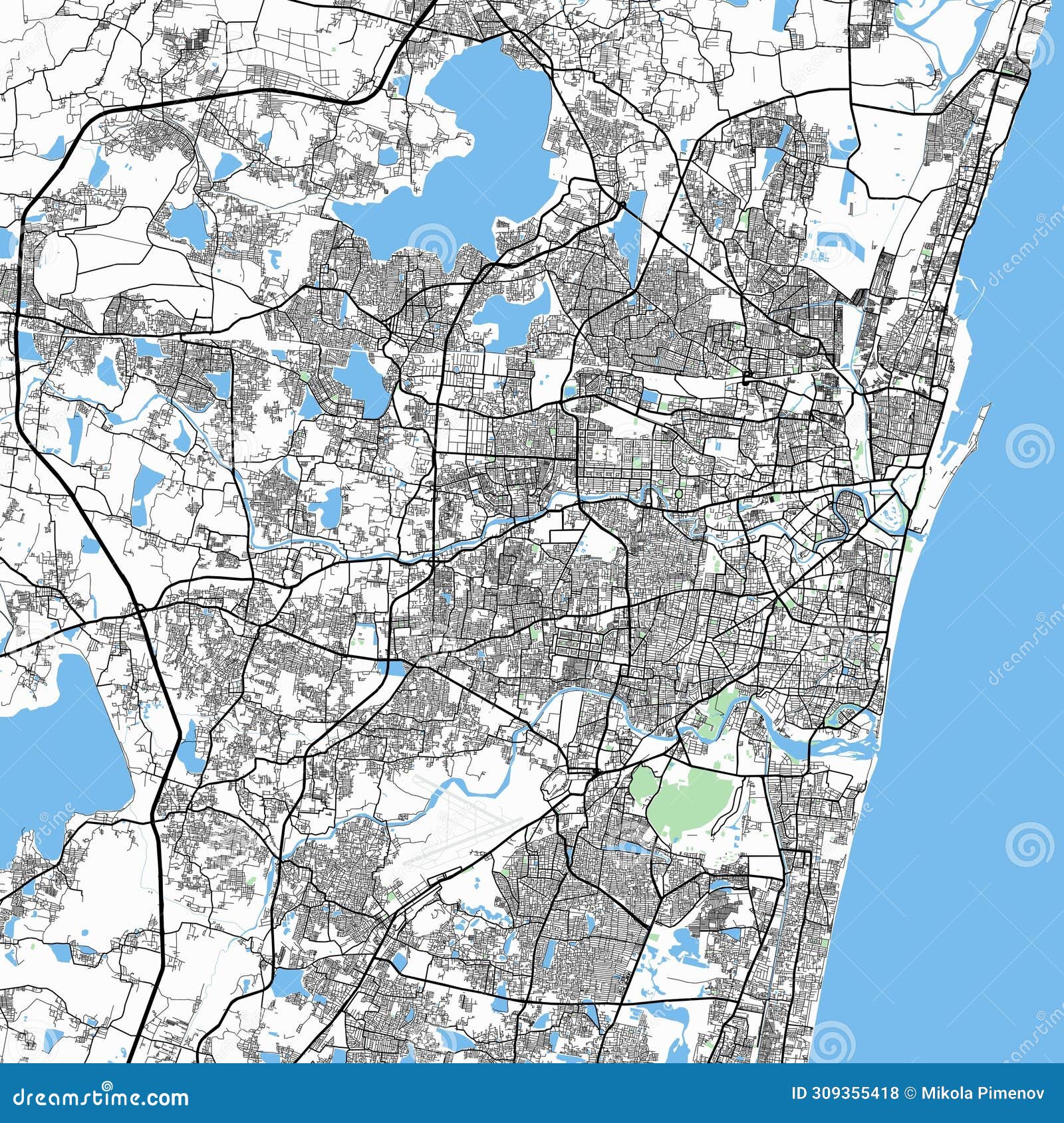 Chennai city map. stock illustration. Illustration of presentation ...