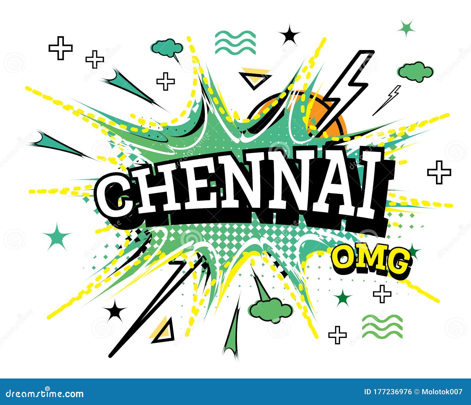 Chennai Comic Text in Pop Art Style Isolated on White Background Stock ...