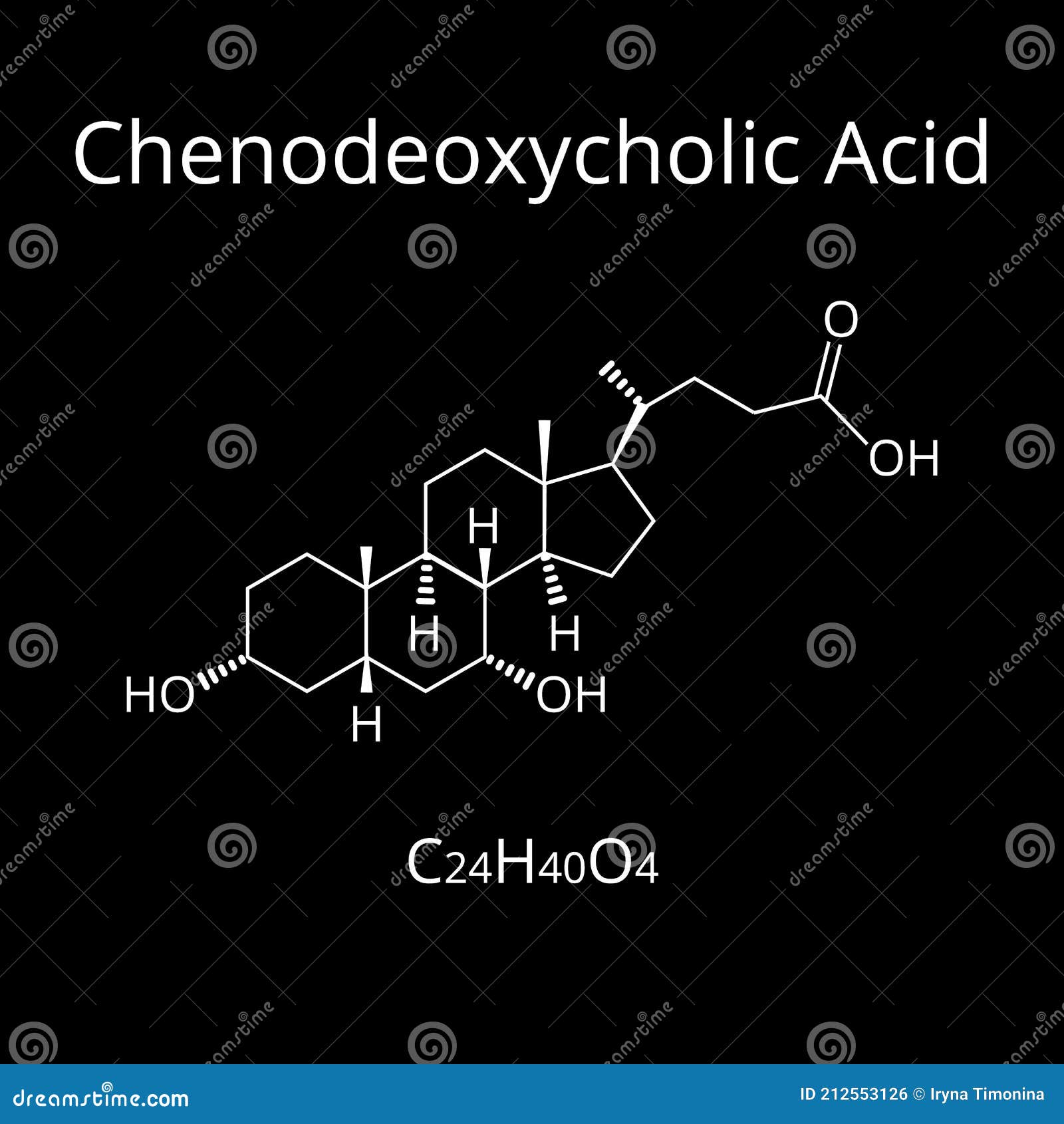 Chenodeoxycholic Acid. Bile Acid. Chemical Molecular Formula ...