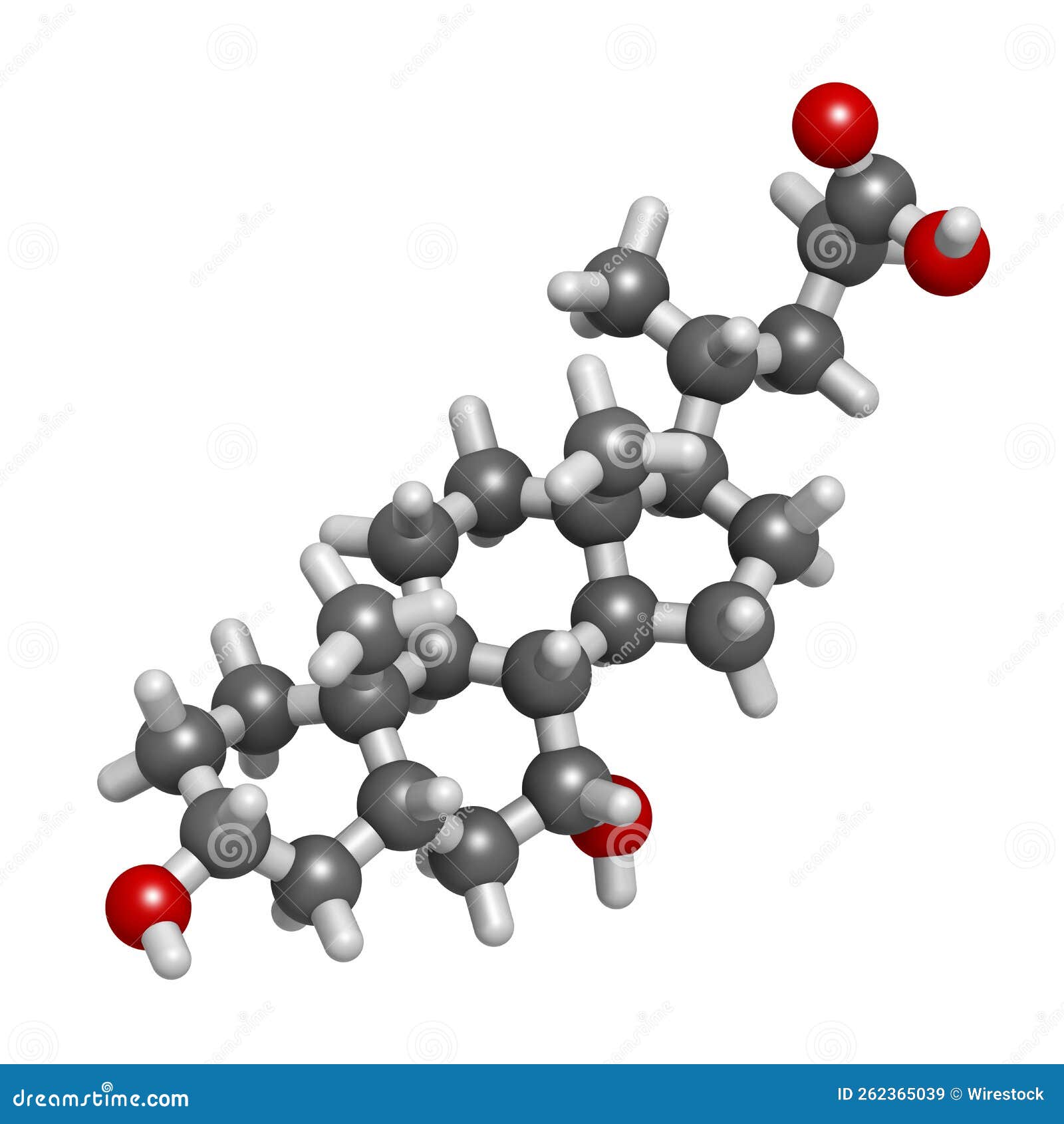 Chenodeoxycholic Acid Drug Molecule. 3D Rendering Stock Illustration ...