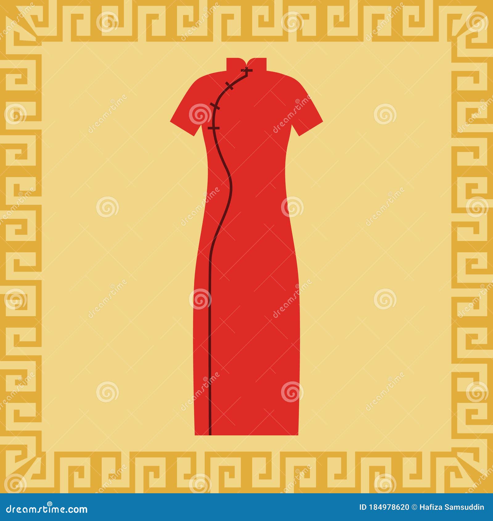 Cheongsam. Vector Illustration Decorative Design Stock Illustration ...