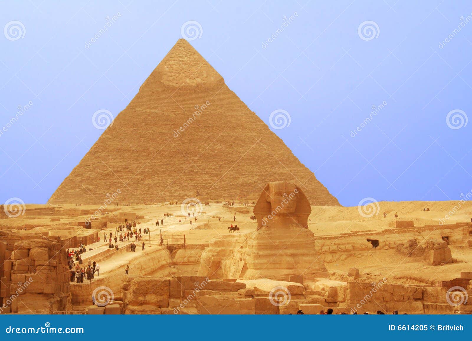 Cheops Pyramide und Sphinx stockbild. Bild von reise, mittlere - 6614205