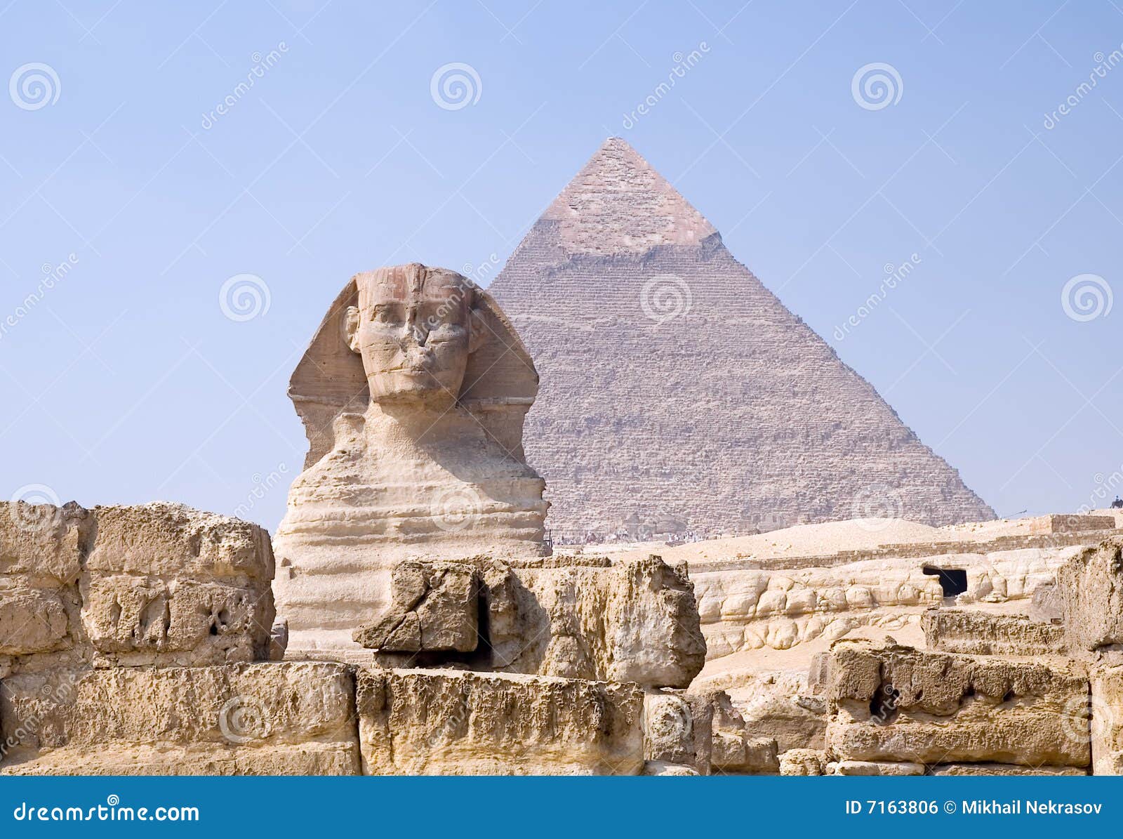 Chephren Le Sphinx De Pyramide De Pharaon Image libre de droits - Image ...
