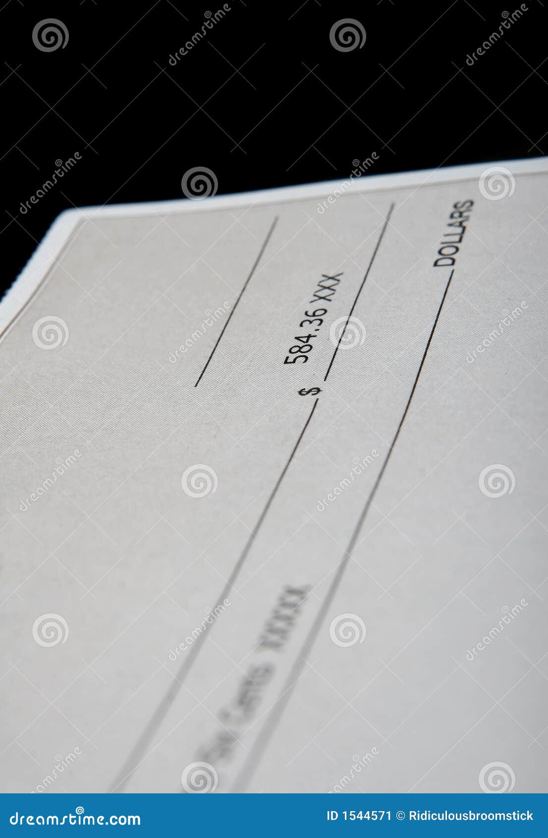 Cheque in american dollars stock image. Image of investments - 1544571