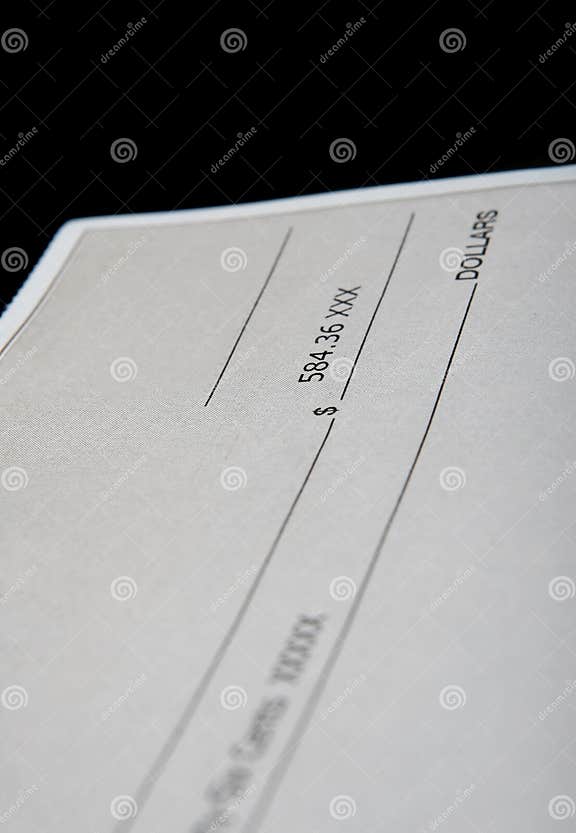 Cheque in american dollars stock image. Image of investments - 1544571