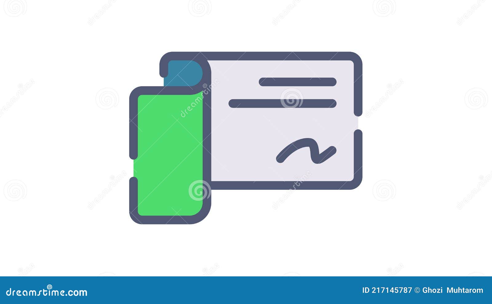 Cheque Bill Invoice Single Isolated Icon with Single Isolated Icon with ...