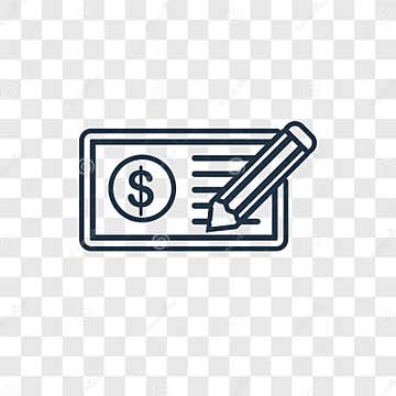 Cheque Concept Vector Linear Icon Isolated on Transparent Background ...