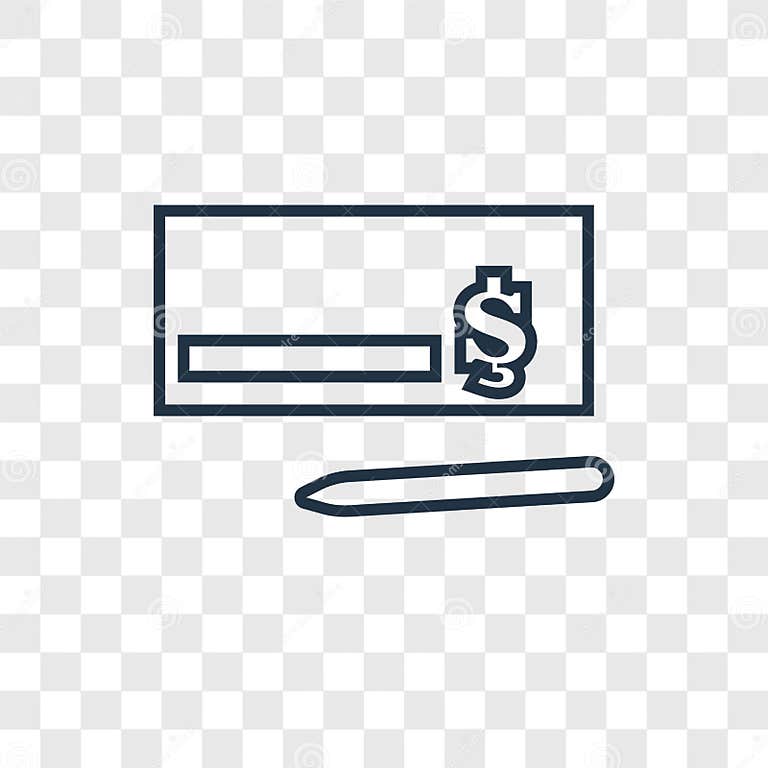 Cheque Concept Vector Linear Icon Isolated on Transparent Background ...