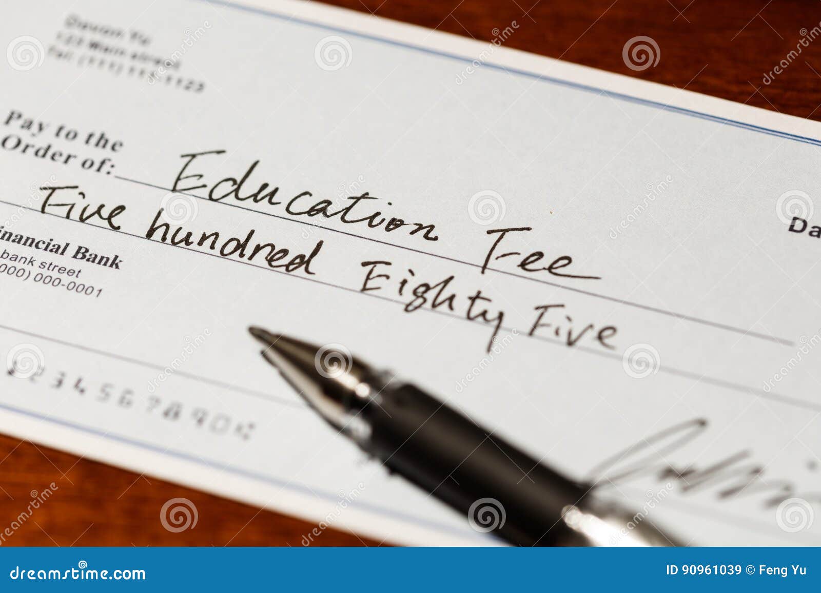 Cheque for education fee stock image. Image of schooling - 90961039