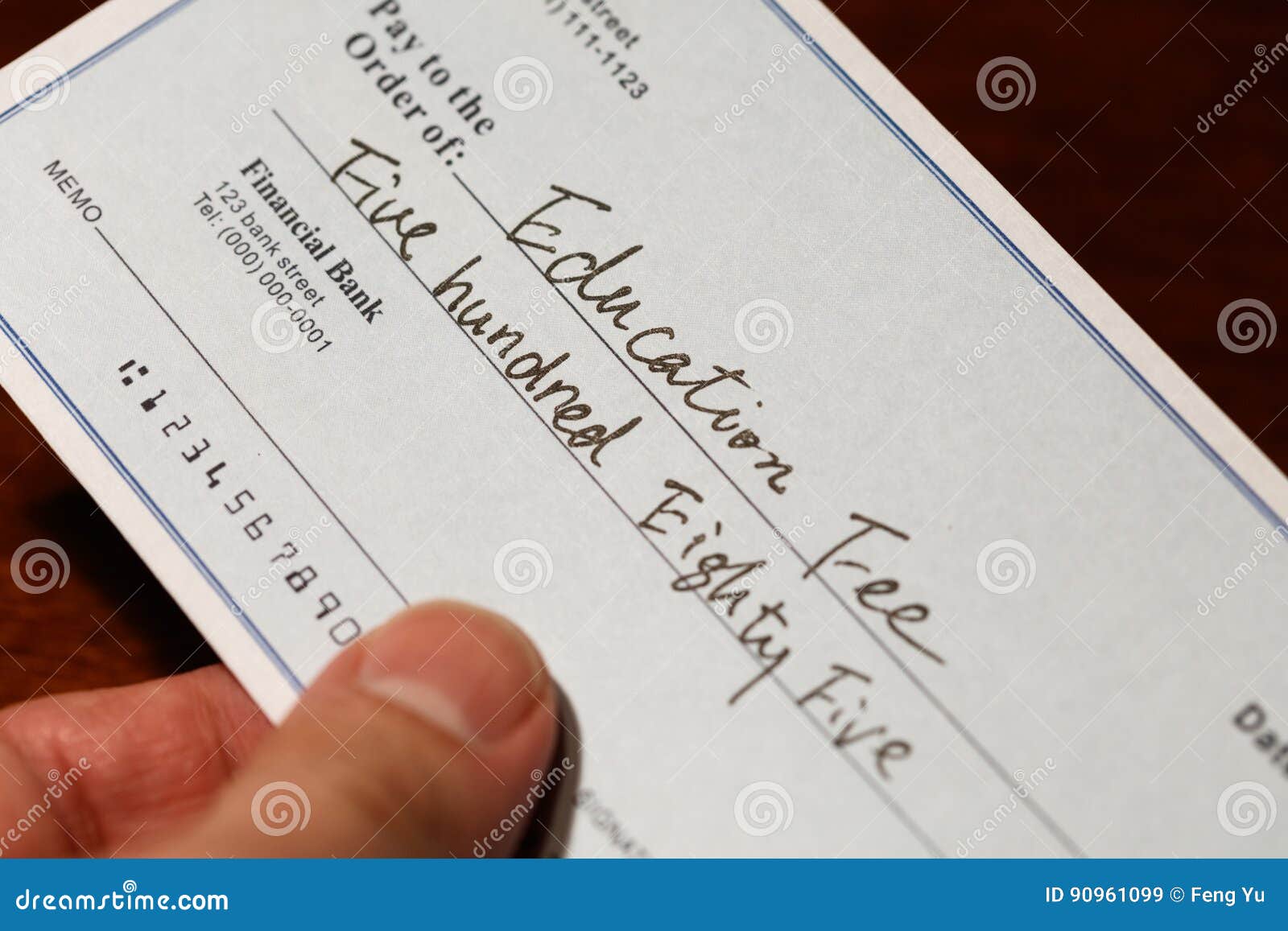 Cheque for education fee stock image. Image of money - 90961099