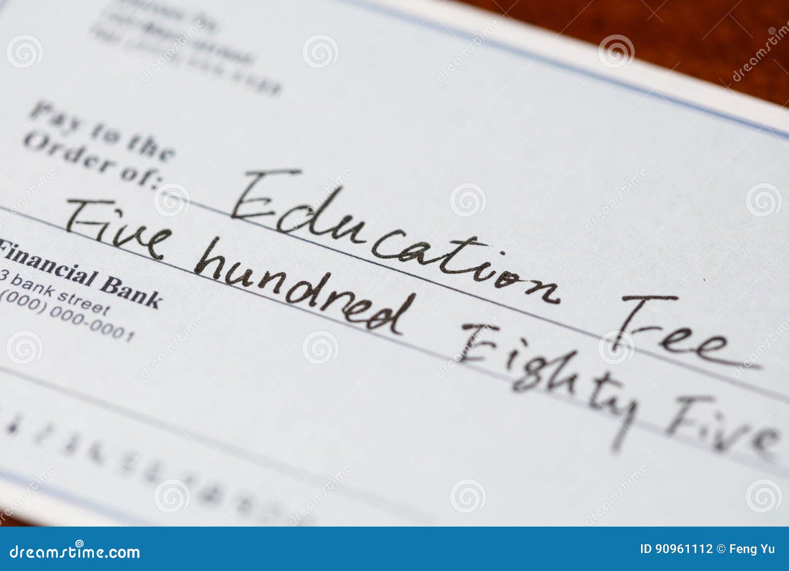 Cheque for education fee stock photo. Image of save, cost - 90961112