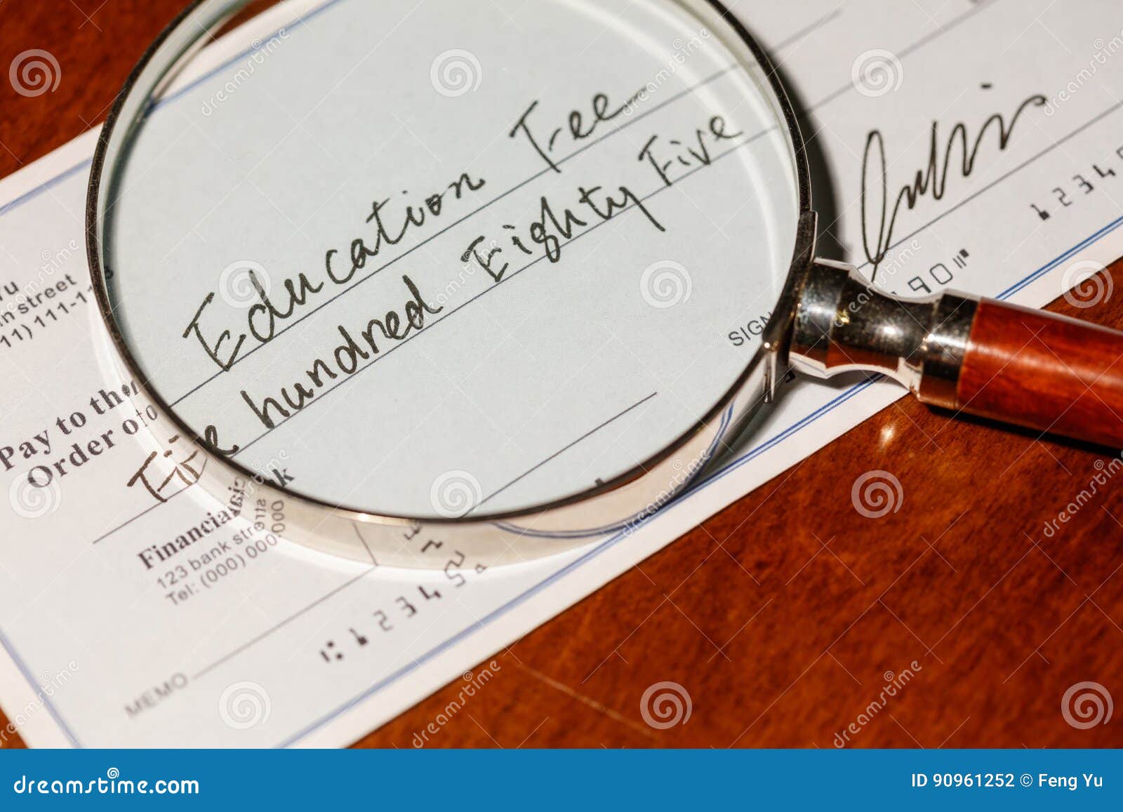 Cheque for education fee stock photo. Image of learn - 90961252