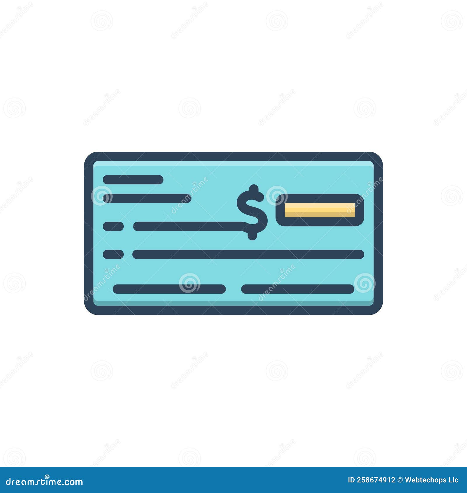Color Illustration Icon for Cheque, Bank and Accounting Stock Vector ...