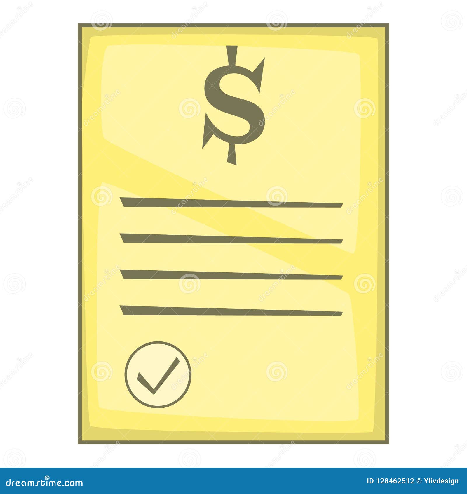 Cheque icon, cartoon style stock illustration. Illustration of funding ...