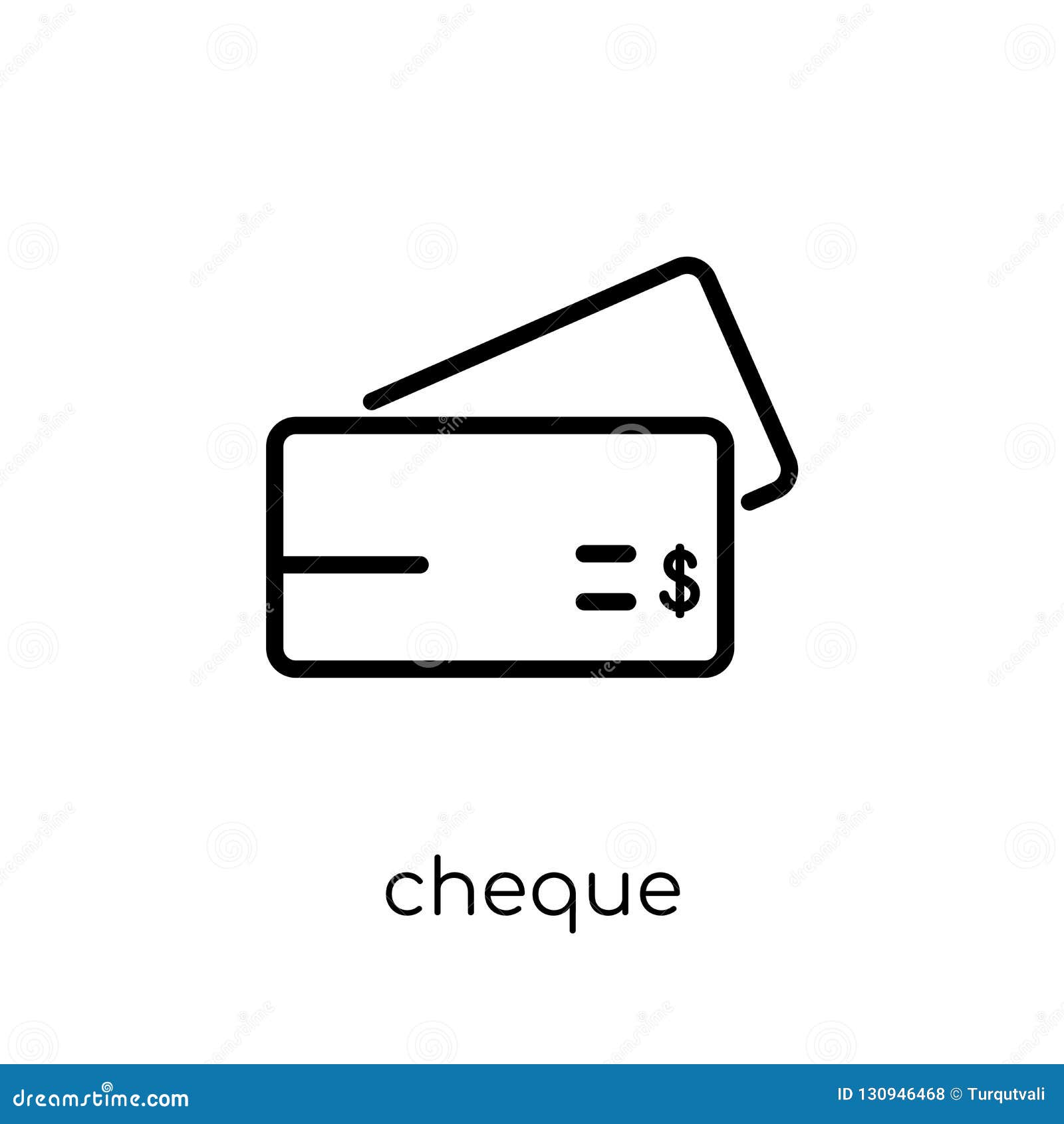 Cheque Icon from Collection. Stock Vector - Illustration of cash ...