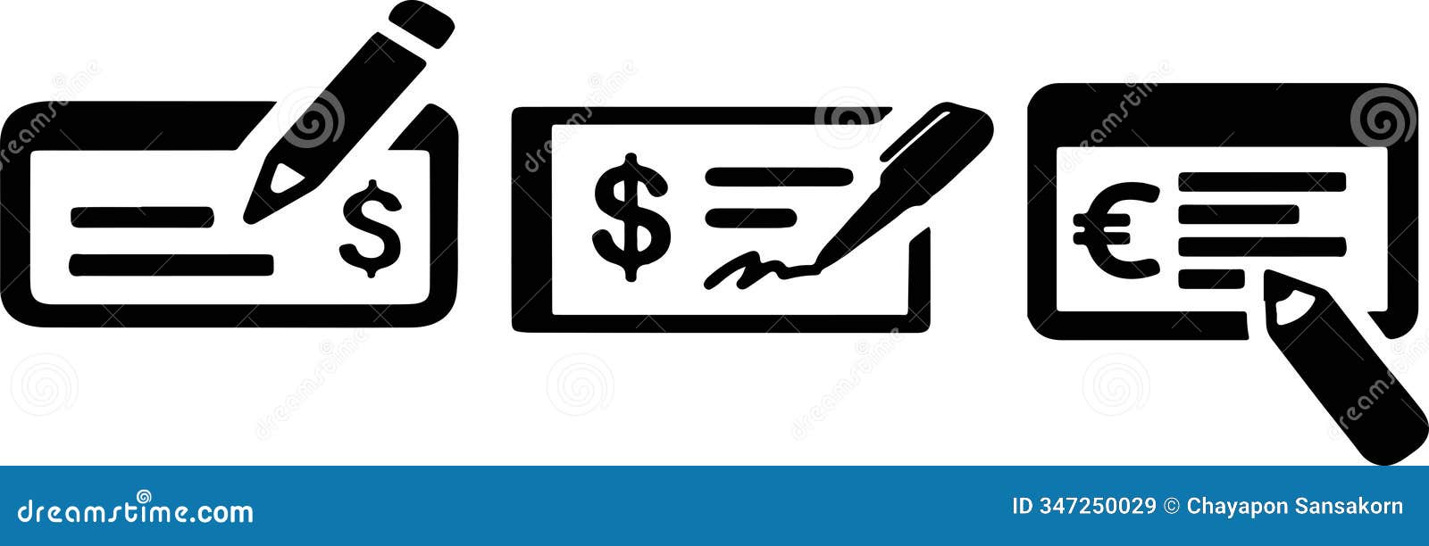 Cheque Icon In Cartoon Style Isolated On White Background. Money And ...