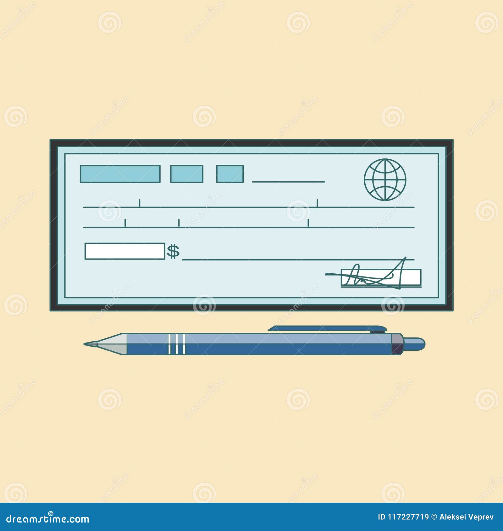 Cheque Icon Theme, Flat Style, Colorful, Vector Icon Set for Info ...