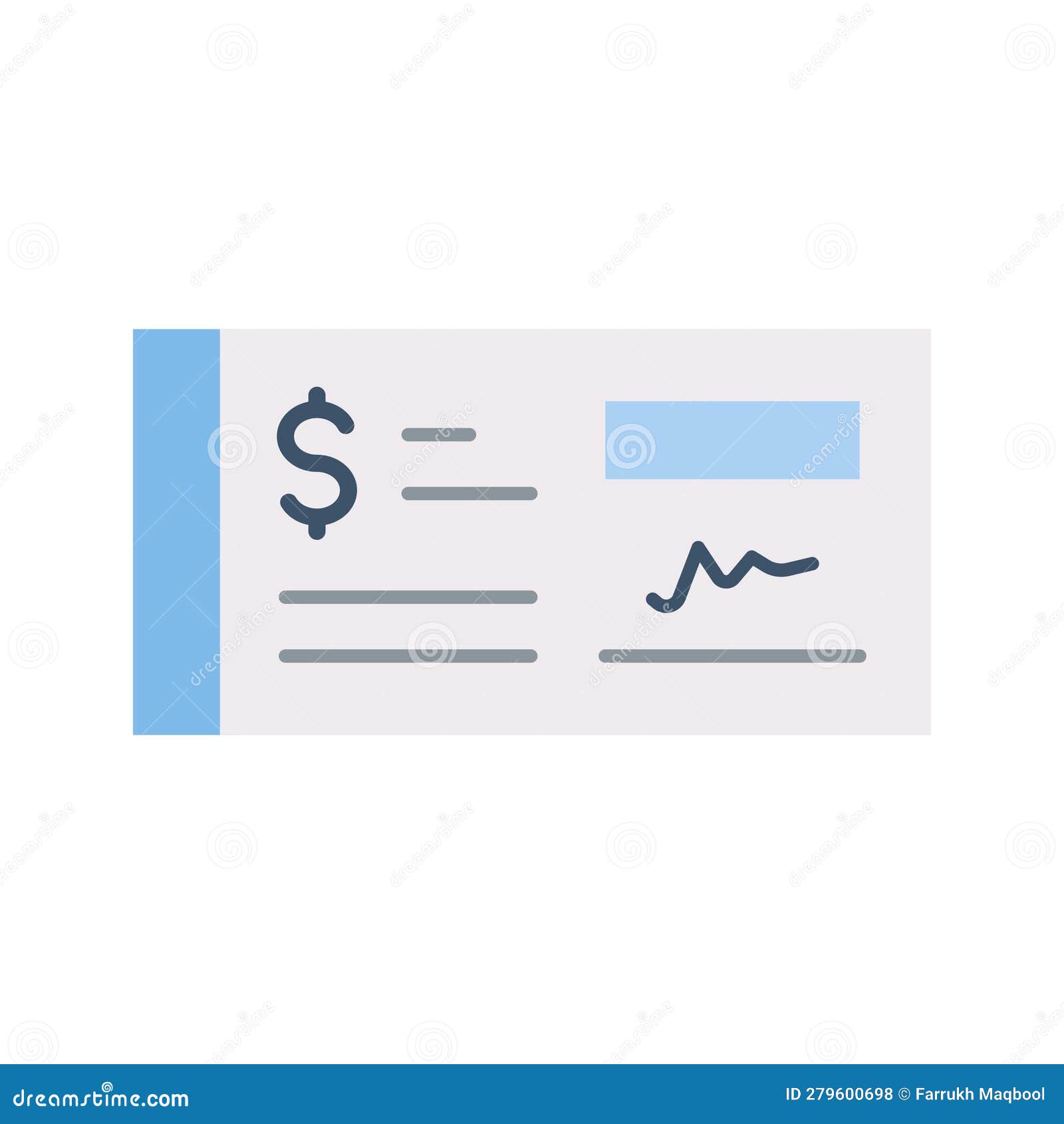 Cheque icon vector image. stock vector. Illustration of line - 279600698