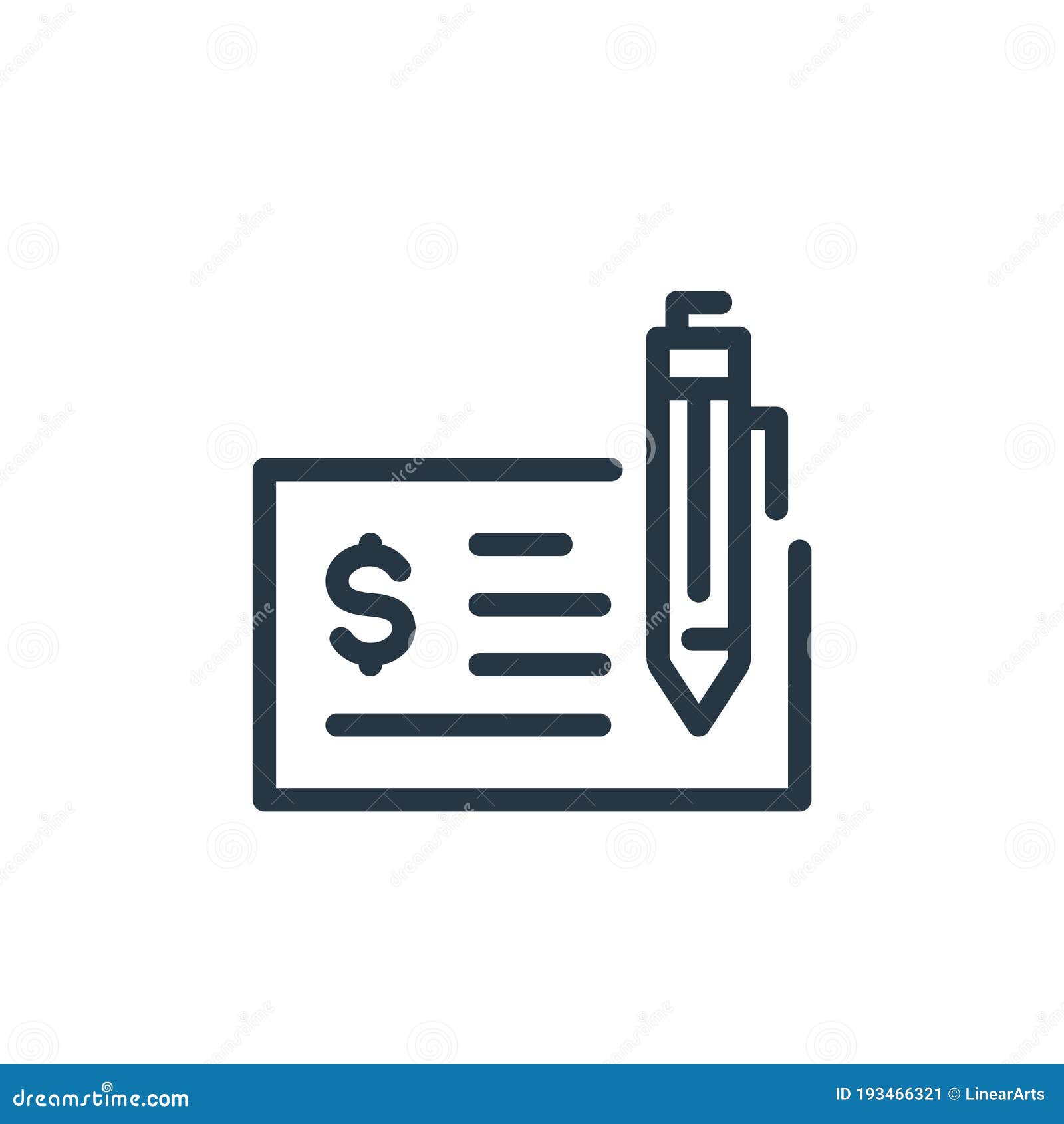 Cheque And Pen Icon Vector Set. Paycheck Illustration Sign Collection ...