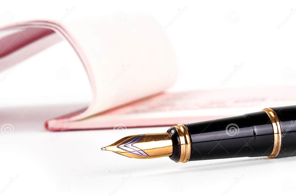Cheque with pen stock image. Image of bank, cash, currency - 10350157