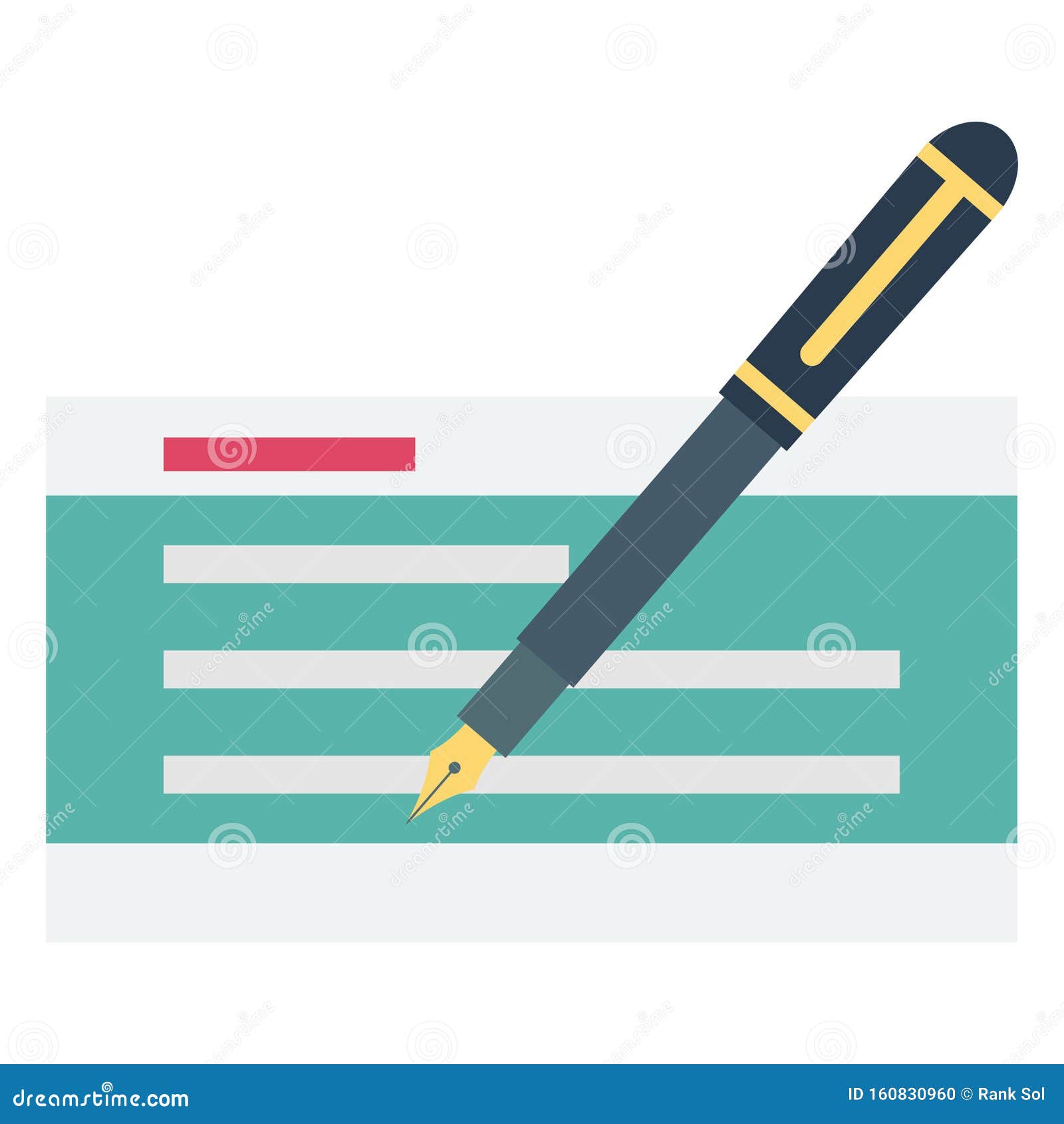 Cheque Signing Color Vector Icon Fully Editable Stock Vector ...