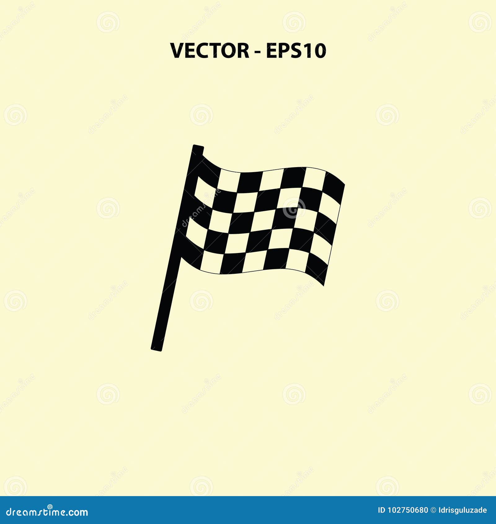 Chequered flag icon. stock vector. Illustration of business - 102750680