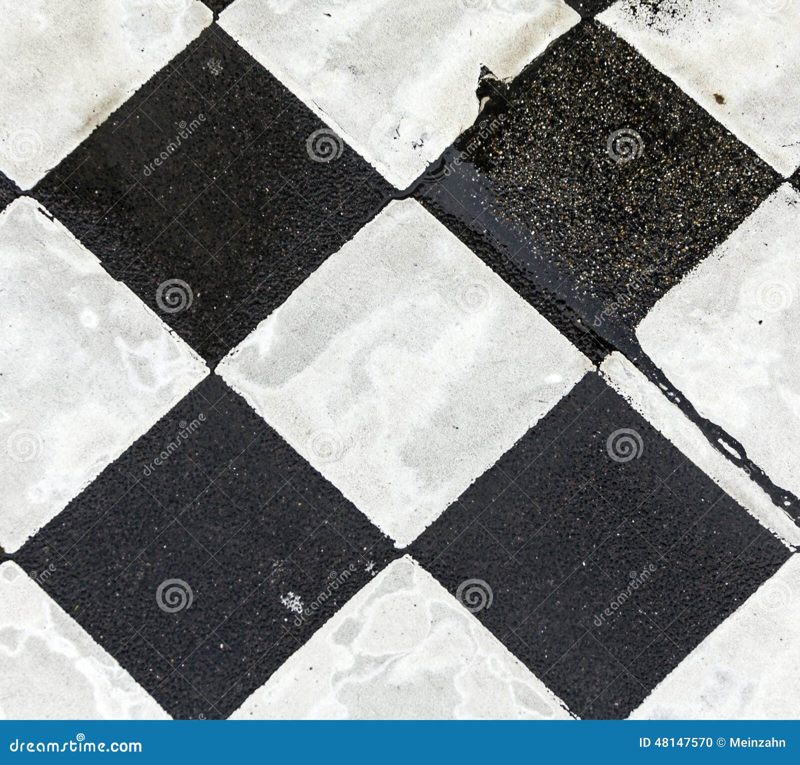 Chequered Pattern Painted on Asphalt Stock Photo - Image of purity ...